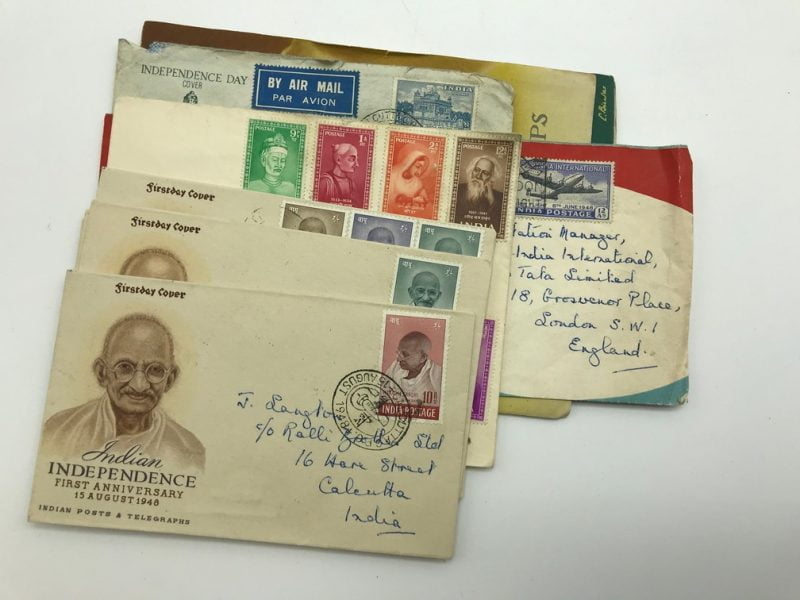 SMALL GROUP OF INDIAN STAMPS/ ENVELOPES - Southgate Auction Rooms