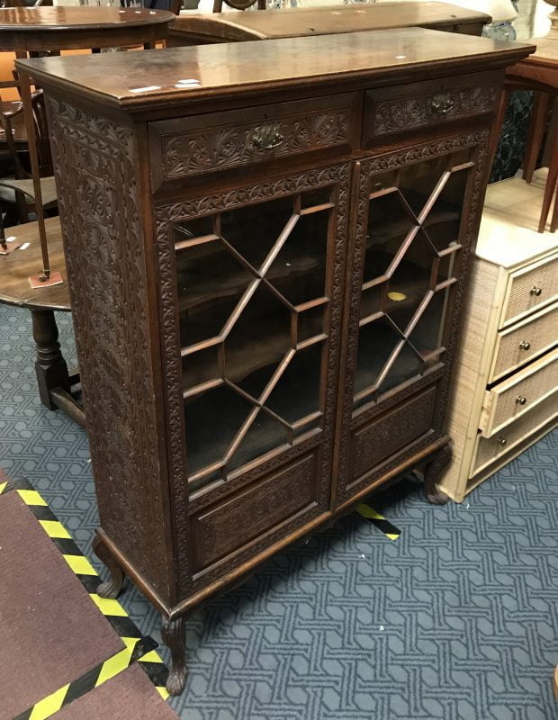 CARVED DISPLAY CABINET - Southgate Auction Rooms