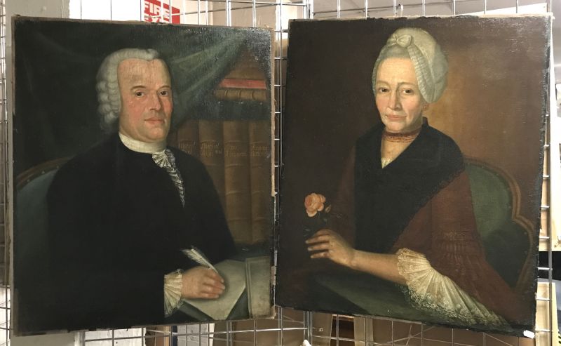 TWO PORTRAITS JEAN JAQUES BRANDT & HIS WIFE - OIL ON CANVAS CIRCA 1770 ...