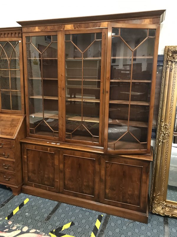 YEW DISPLAY CABINET - Southgate Auction Rooms