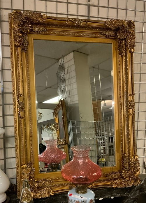 GOLD SWEPT FRAME MIRROR - 120 X 88 CMS - Southgate Auction Rooms