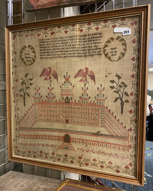 ANTIQUE SAMPLER 60 X 62CM - Southgate Auction Rooms