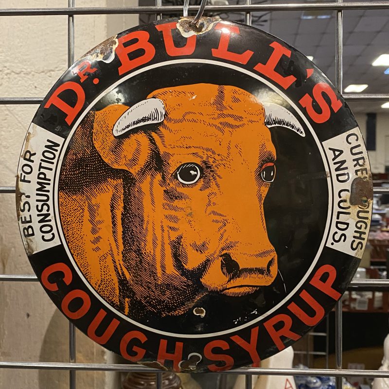 BULLS COUGH SYRUP ENAMEL SIGN - Southgate Auction Rooms