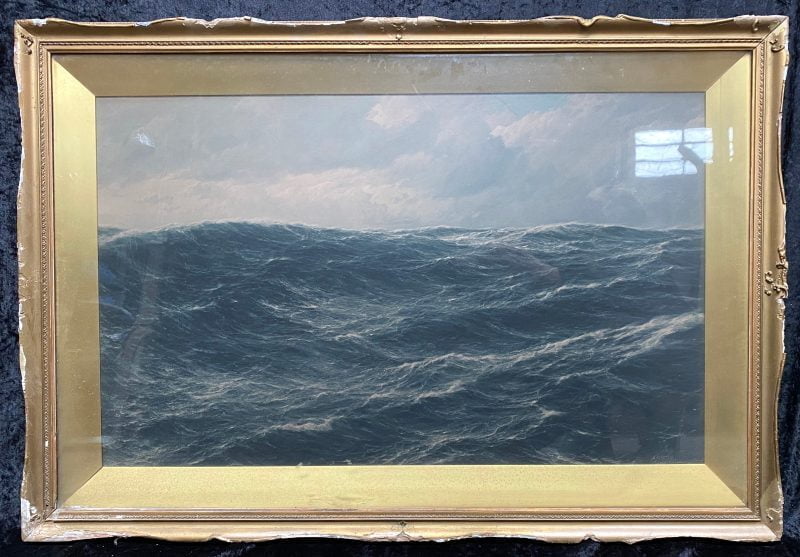 SIGNED WATERCOLOUR BY HUGO SCHNARS-ALQUIST - 85 X 51 CMS INNER FRAME ...