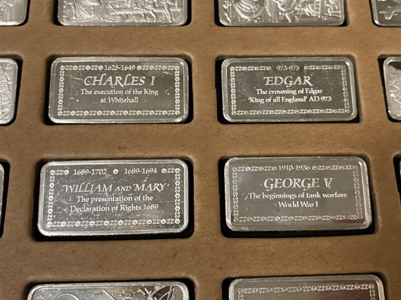 SOLID SILVER INGOT SET - FAMOUS BATTLES - LTD NUMBER 20 - 110OZS TOTAL ...