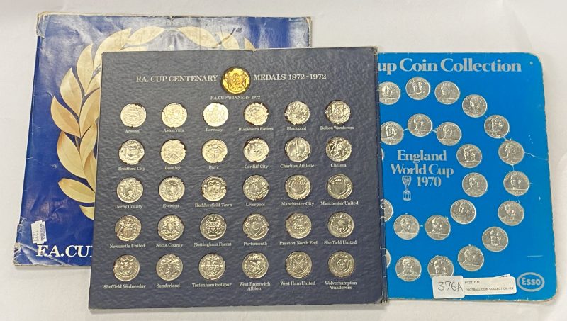 FOOTBALL COIN COLLECTION - 1970 ENGLAND WORLD CUP & 2 FA CUP CENTENARY ...
