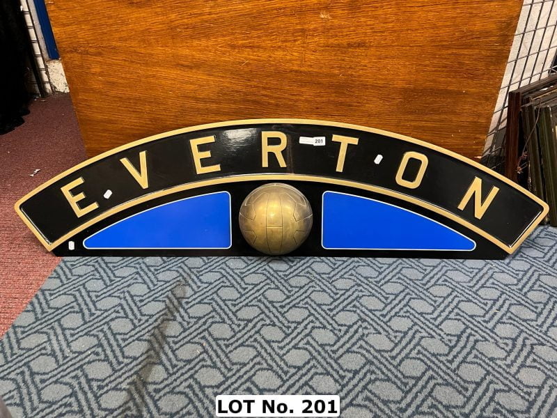 EVERTON BRASS STEAM ENGINE PLATE 150CMS X 40CMS - Southgate Auction Rooms