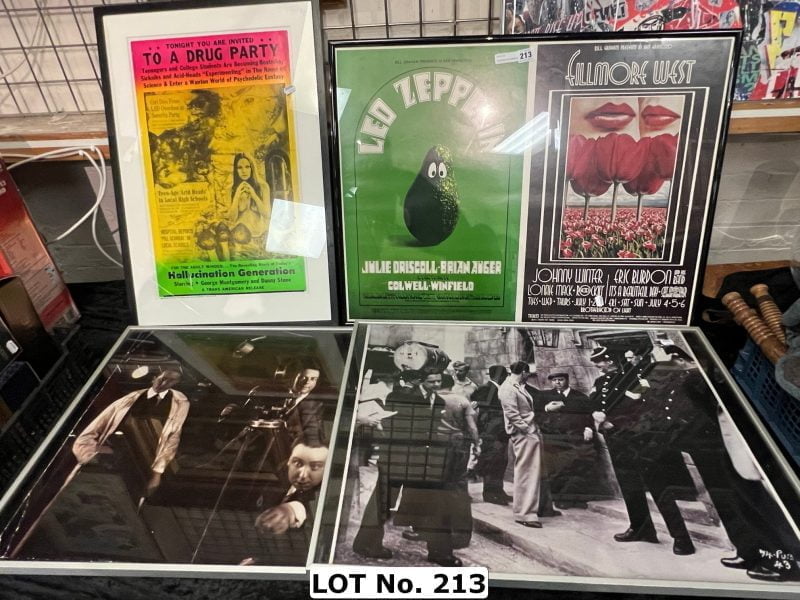 LED ZEPPELIN /FILMORE WEST FRAME DUAL POSTER TOGETHER WITH ...