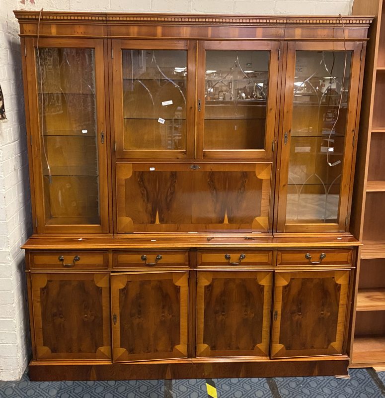 YEW DISPLAY CABINET - Southgate Auction Rooms