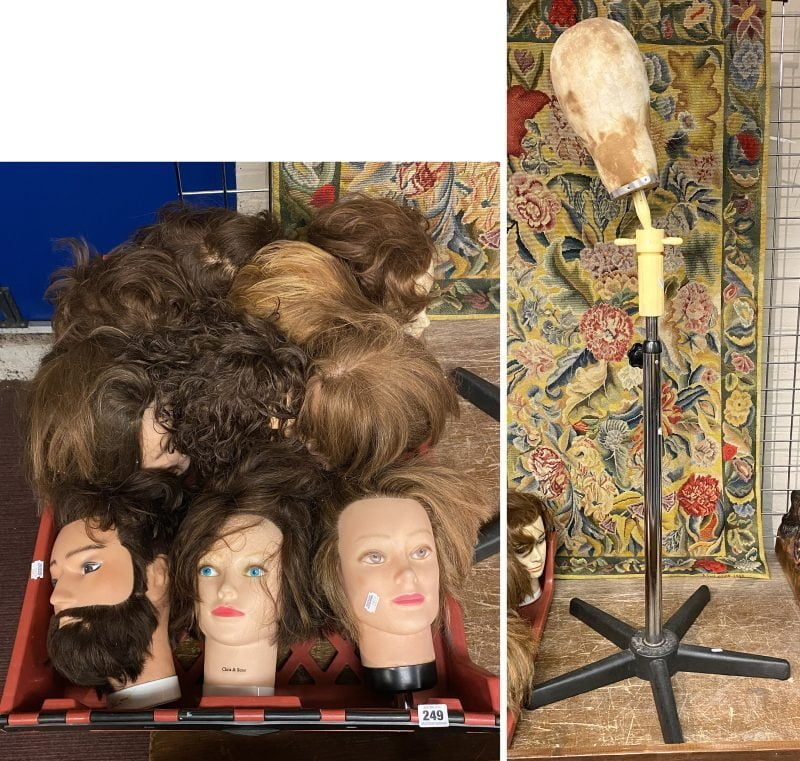 WIG STAND & WIG COLLECTION UPHAM STYLE! - Southgate Auction Rooms