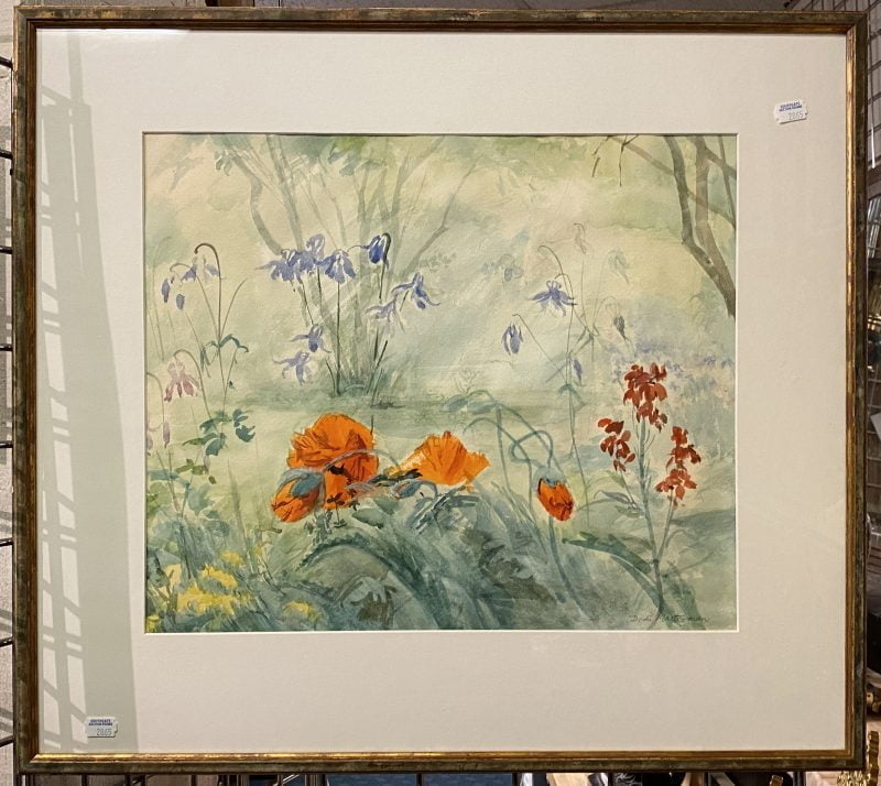 WATERCOLOUR FLOWERS BY DODIE MASTERMAN - 38.5 X 45.5 CMS PICTURE ONLY ...