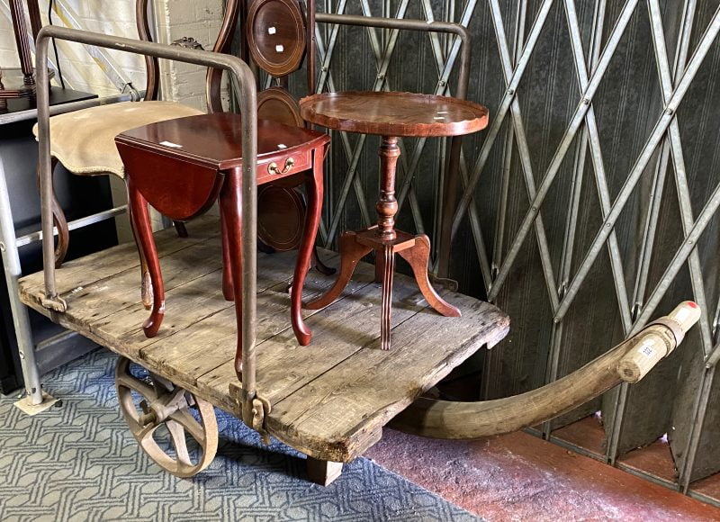 OLD TROLLEY WITH SIDE RAILS - Southgate Auction Rooms