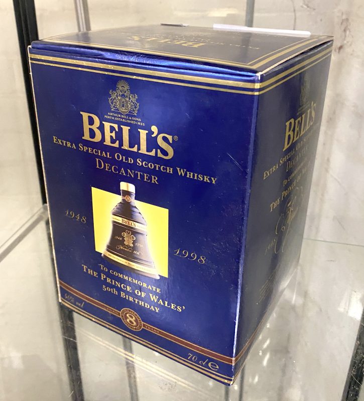 BOTTLE OF BELLS WHISKEY - PRINCE OF WALES 50TH BIRTHDAY - BOXED ...