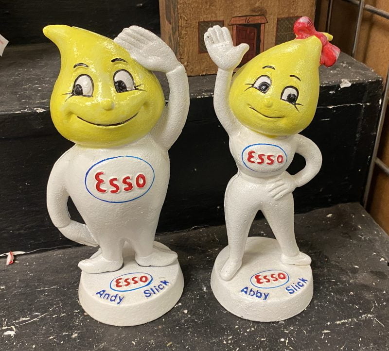 PAIR OF CAST IRON ESSO MONEY BOX FIGURES - Southgate Auction Rooms