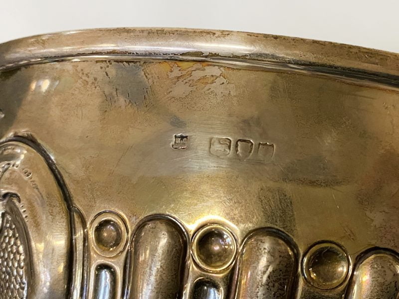 H/M SILVER RAISED BOWL WITH PORT CULLIS INSCRIPTION APPROX 817 GRAMS ...