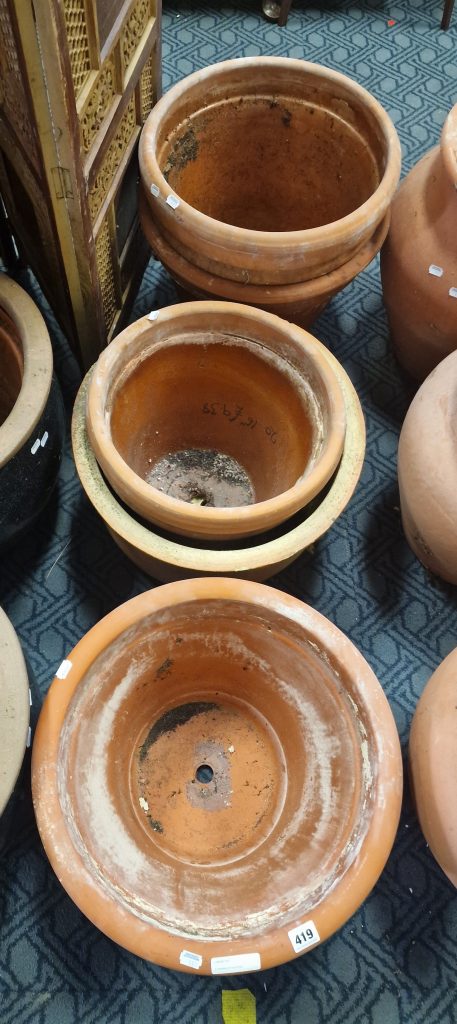 5 TERRACOTTA POTS - Southgate Auction Rooms