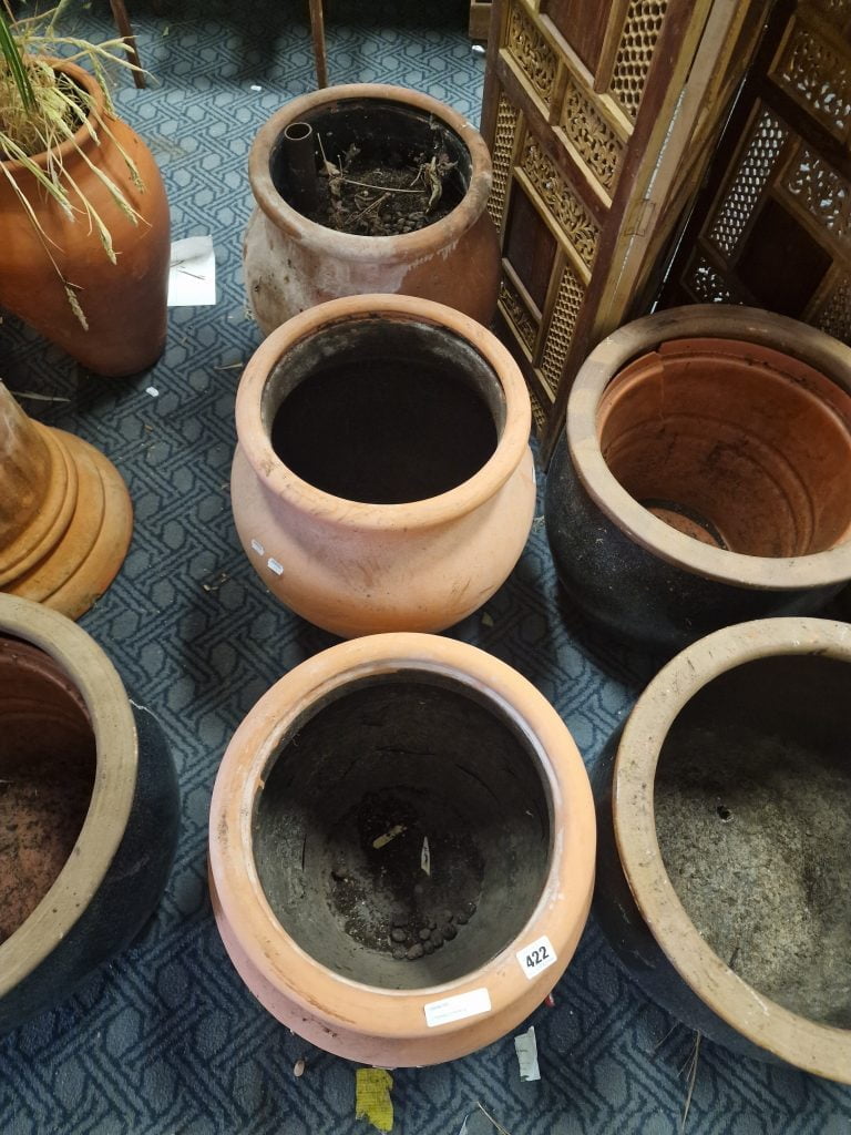 3 TERRACOTTA POTS - Southgate Auction Rooms