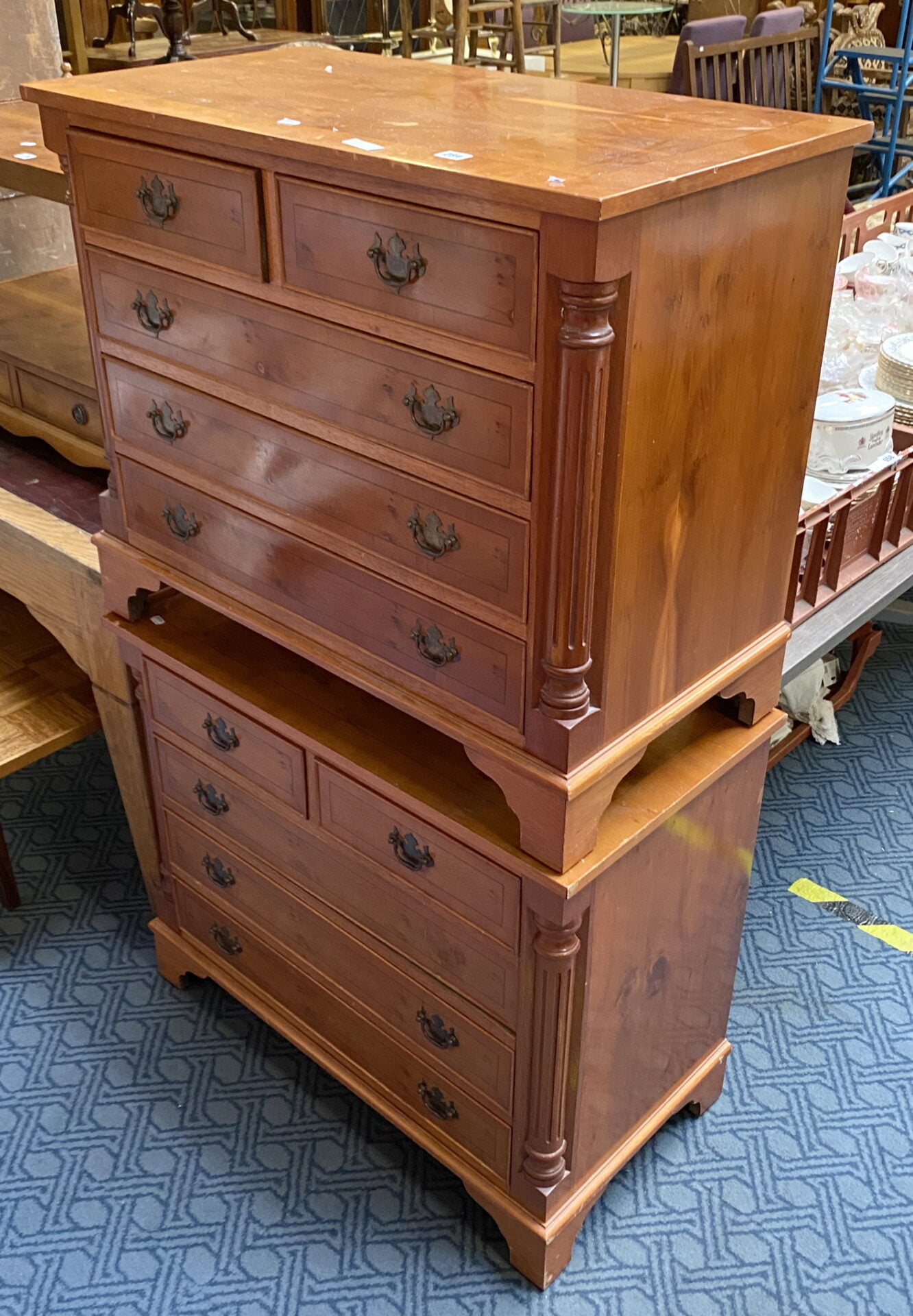 TWO YEW CHESTS - Southgate Auction Rooms
