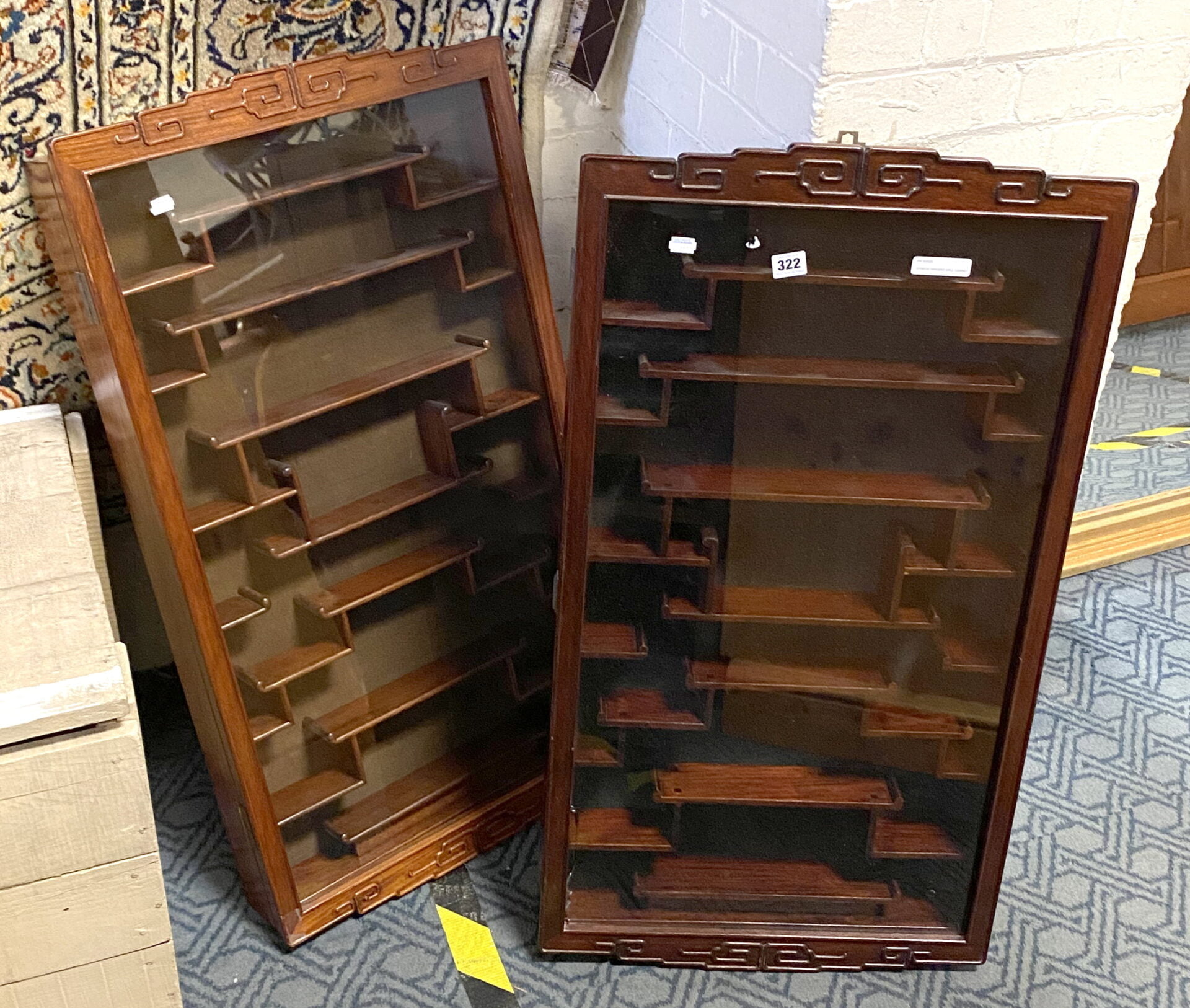 2 CHINESE HANGING WALL CABINETS - Southgate Auction Rooms