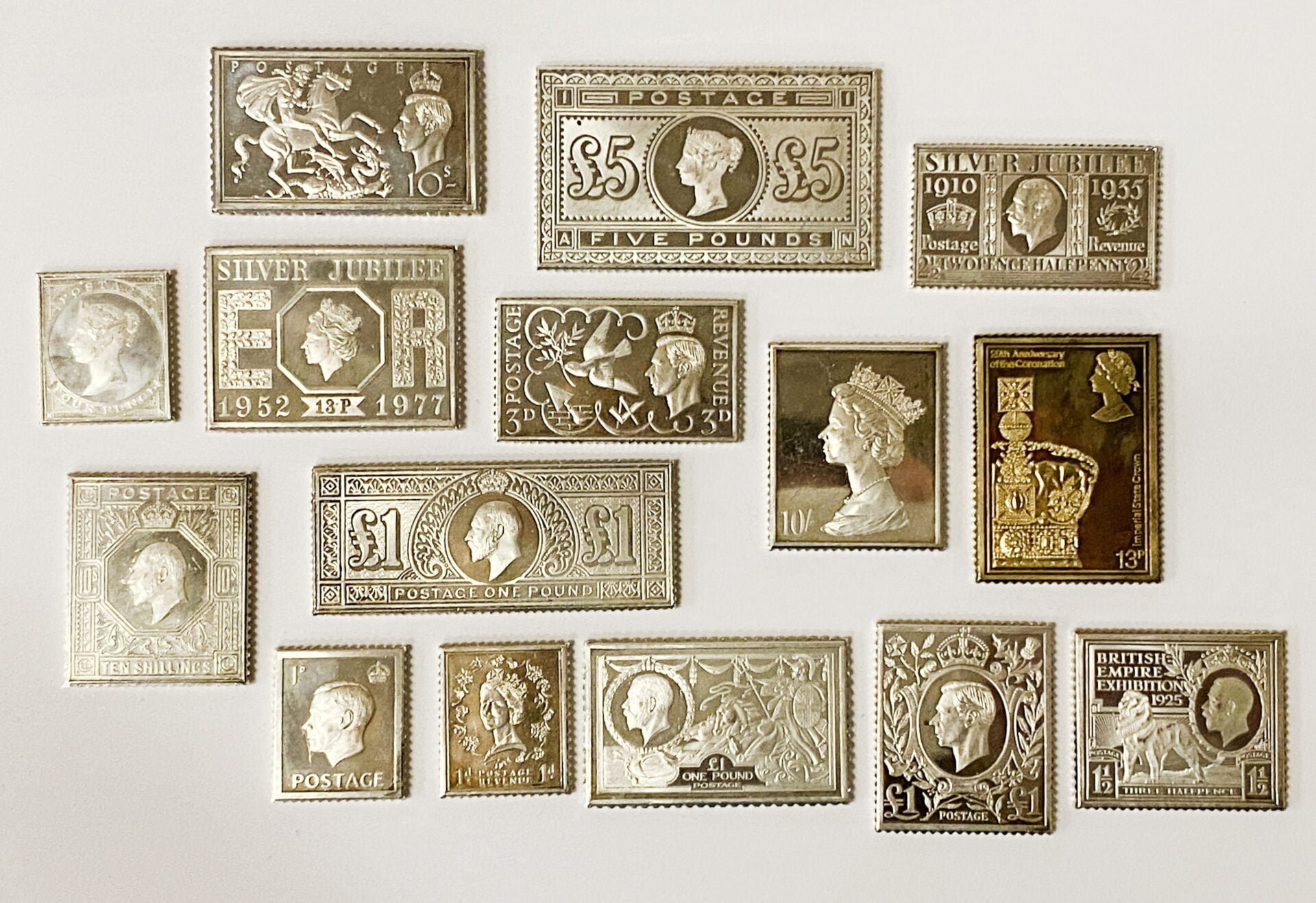 H/M SILVER JUBILEE STAMPS (15 IN TOTAL) - Southgate Auction Rooms