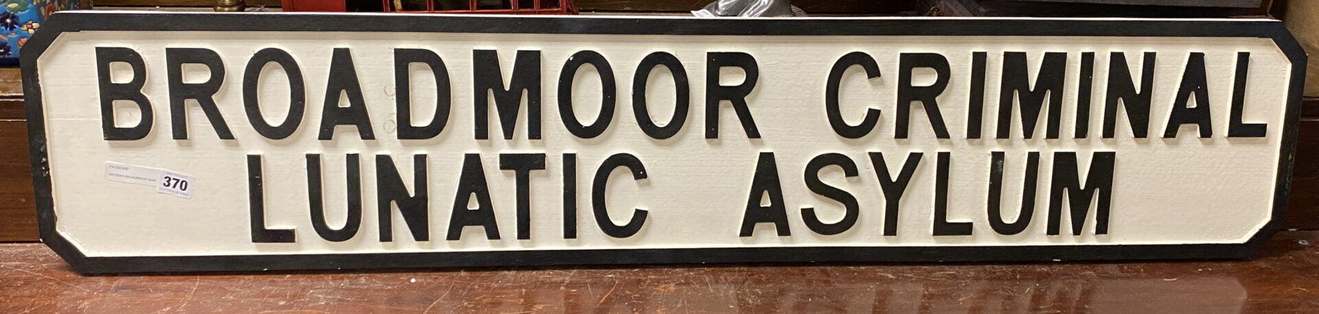 WOODEN BROADMOOR SIGN - Southgate Auction Rooms