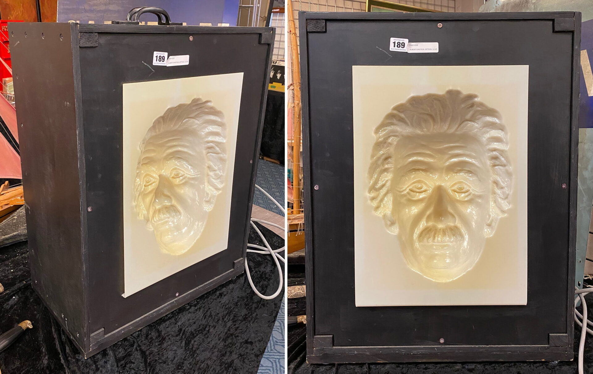 ALBERT EINSTEIN - OPTICAL ILLUSION LIGHTBOX AS SEEN ON Q.I (WATCH ...