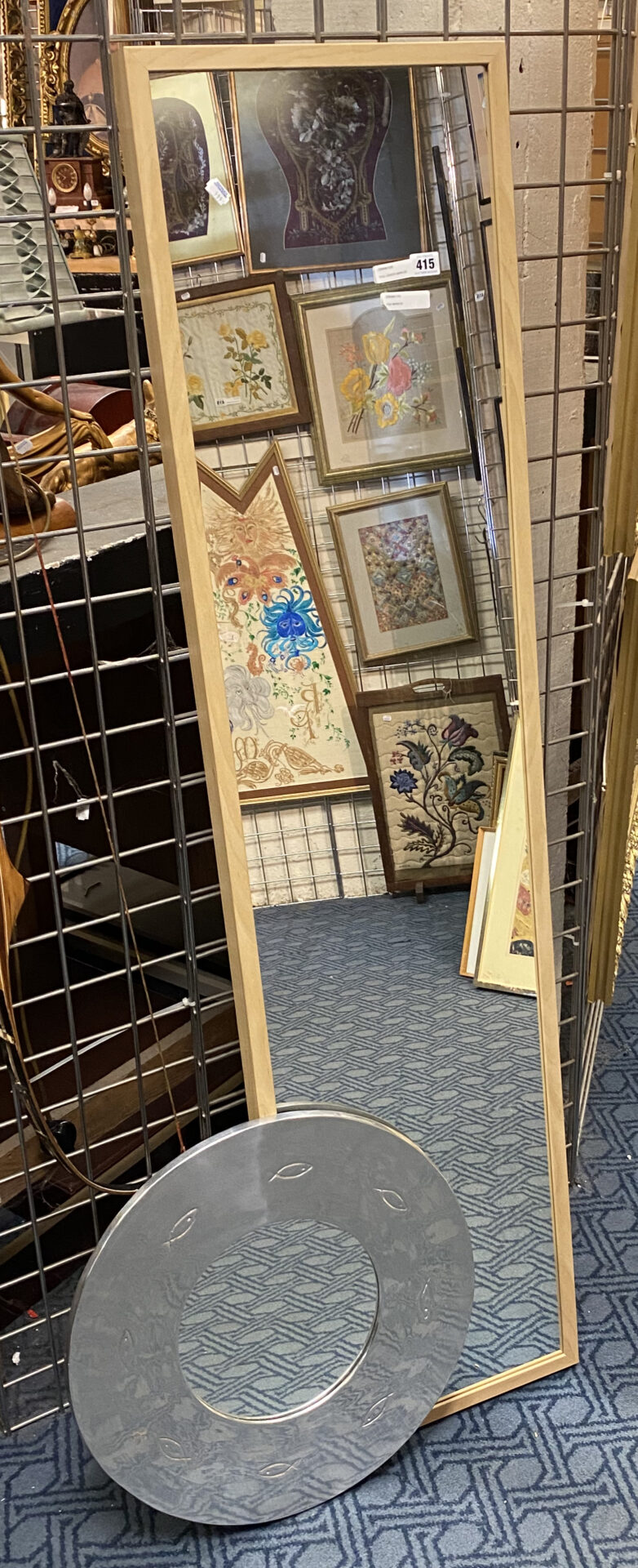 FULL LENGTH MIRROR WITH A FISH THEMED MIRROR - Southgate Auction Rooms