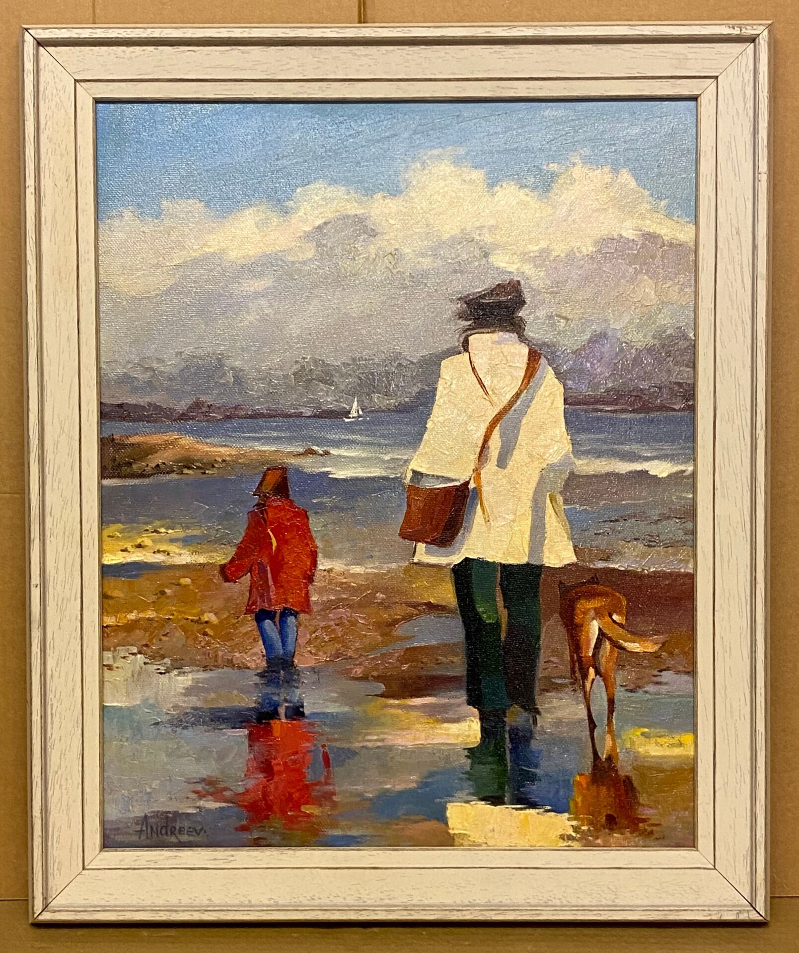 VLADIMIR ANDREEV (1965 UKRANIAN) ''A DAY ON THE BEACH'' 2022 OIL ON ...
