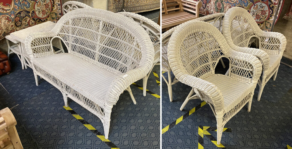 FIVE PIECE WICKER SUITE - Southgate Auction Rooms