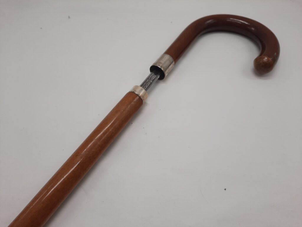 SWAINE BRIGG / WILKINSON SWORD STICK WITH ETCHED BLADE & HM SILVER ...