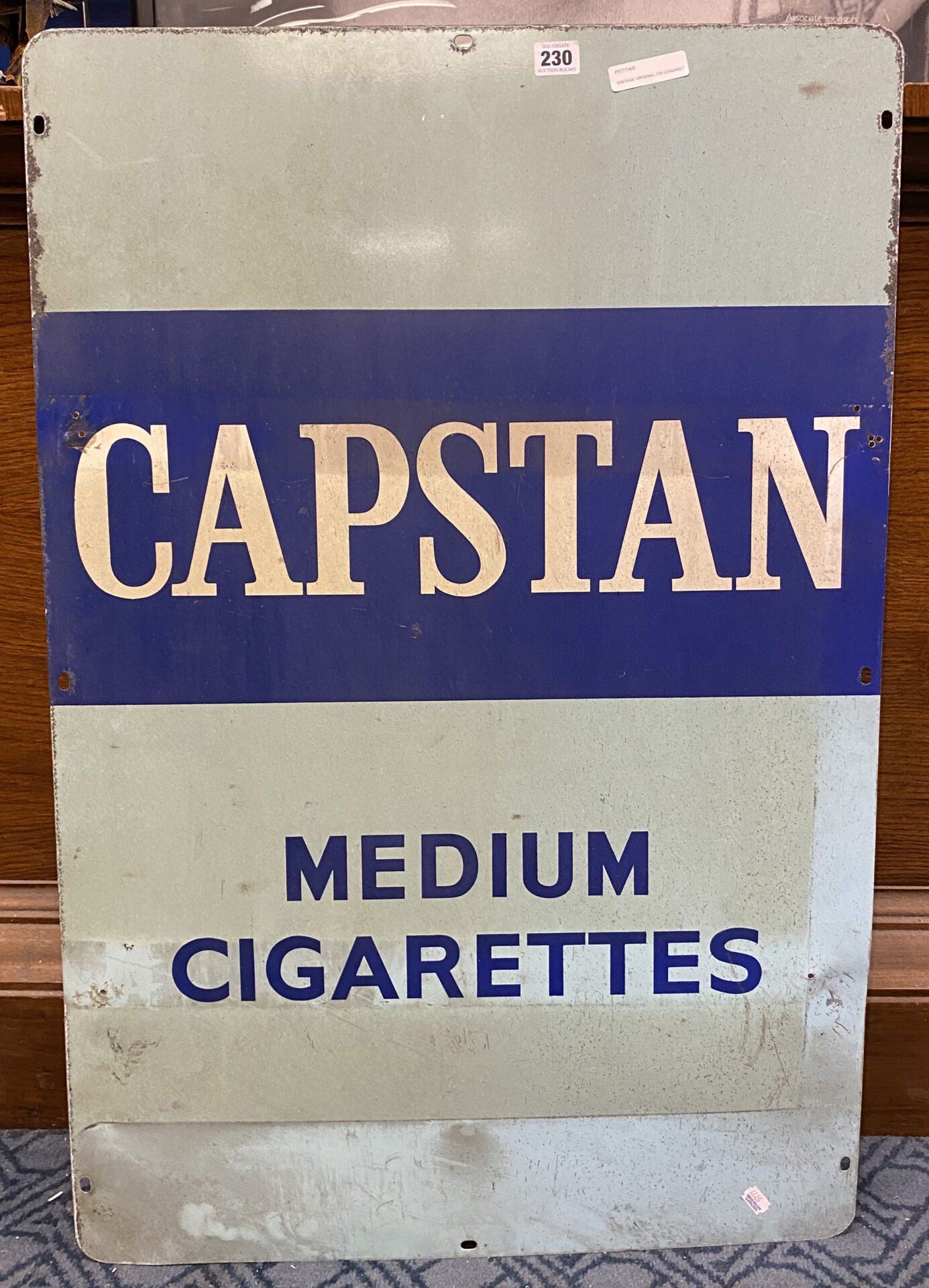 VINTAGE ORIGINAL TIN CAPSTAN CIGARETTE SIGN - Southgate Auction Rooms