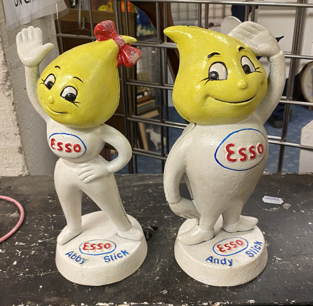 PAIR CAST IRON ESSO MONEY BOXES - Southgate Auction Rooms