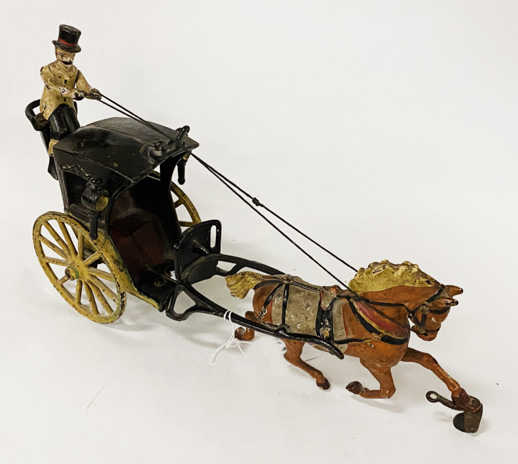 EARLY CAST IRON HORSE & CARRIAGE - Southgate Auction Rooms