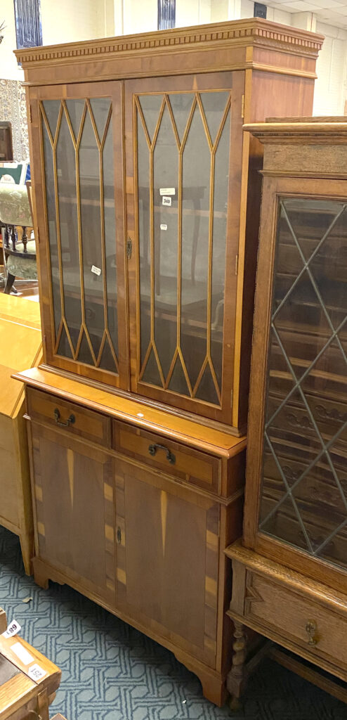 YEW DISPLAY CABINET - Southgate Auction Rooms