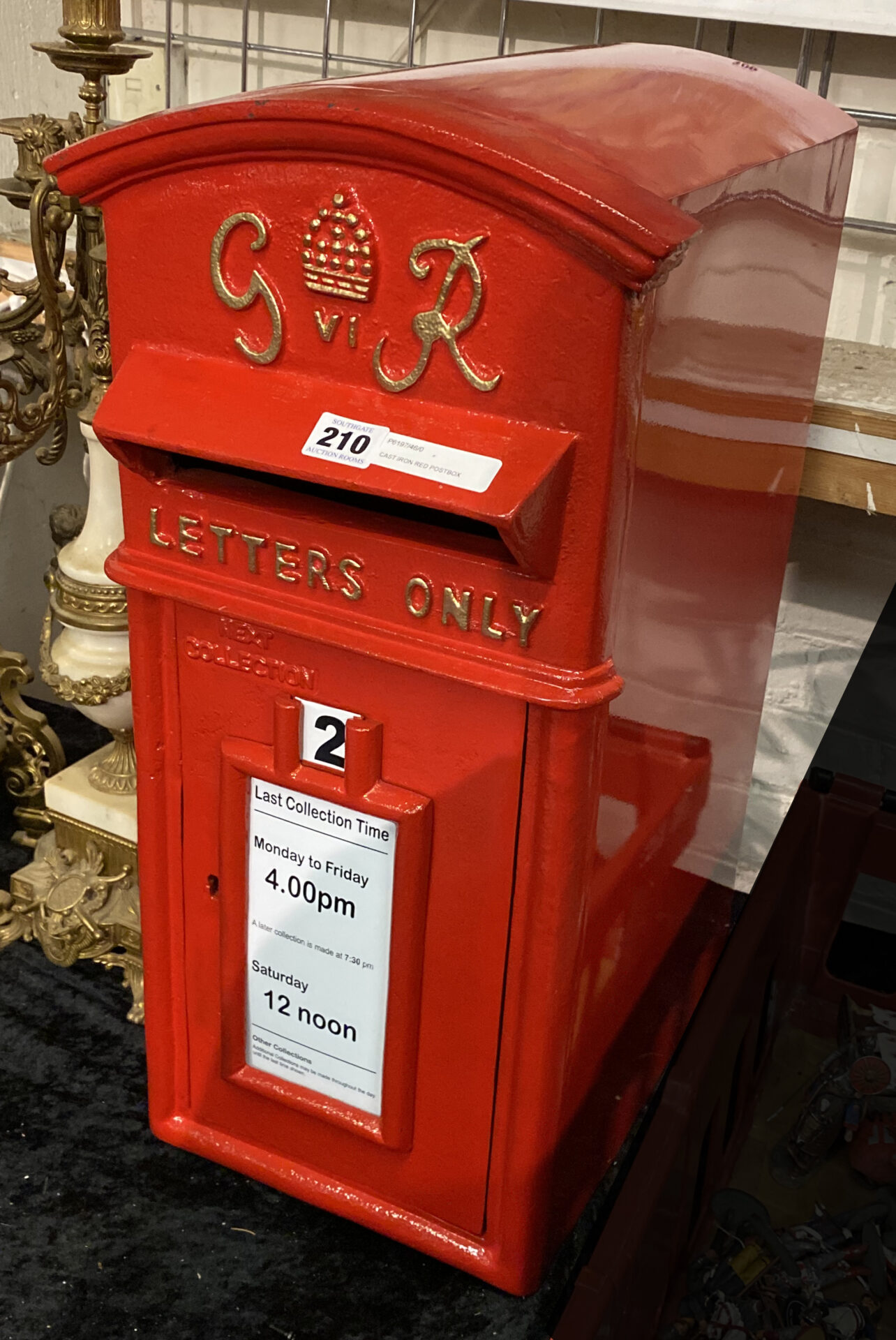 CAST IRON RED POSTBOX - Southgate Auction Rooms