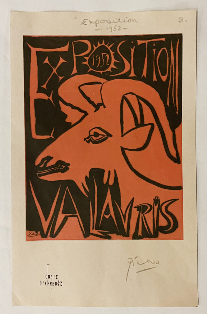 SIGNED PICASSO PRINT FROM THE 1952 EXHIBITION REF NO PP- STOCK 564 ...