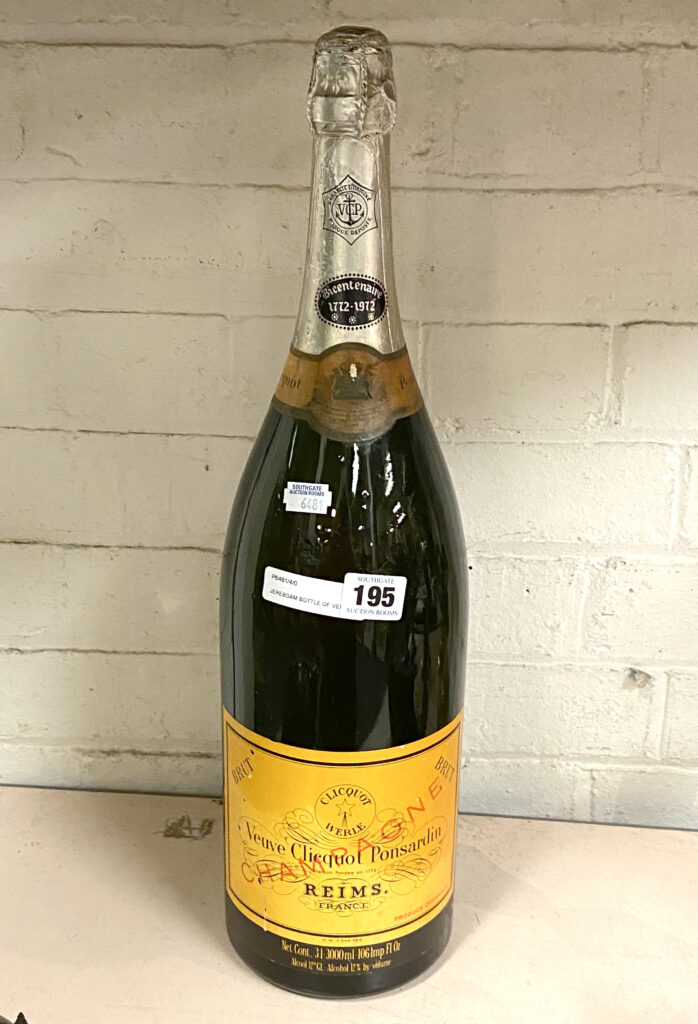 JEREBOAM BOTTLE OF VERVE CLIQUOT CHAM,PAGNE - BI CENTENARY 1972 ...