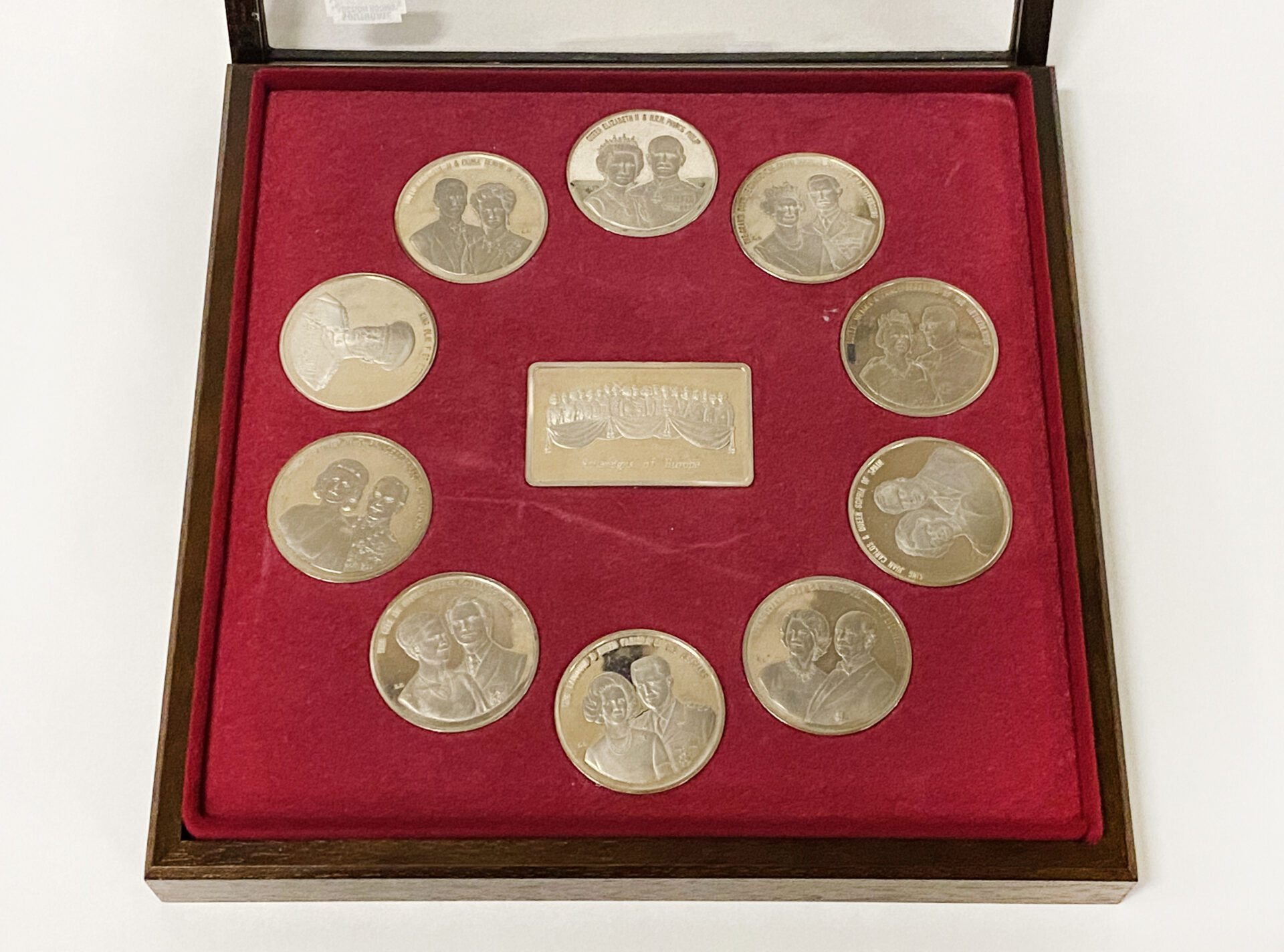 HEAVY HM SILVER SET OF TEN STERLING SILVER MEDALS & 1 INGOT ...