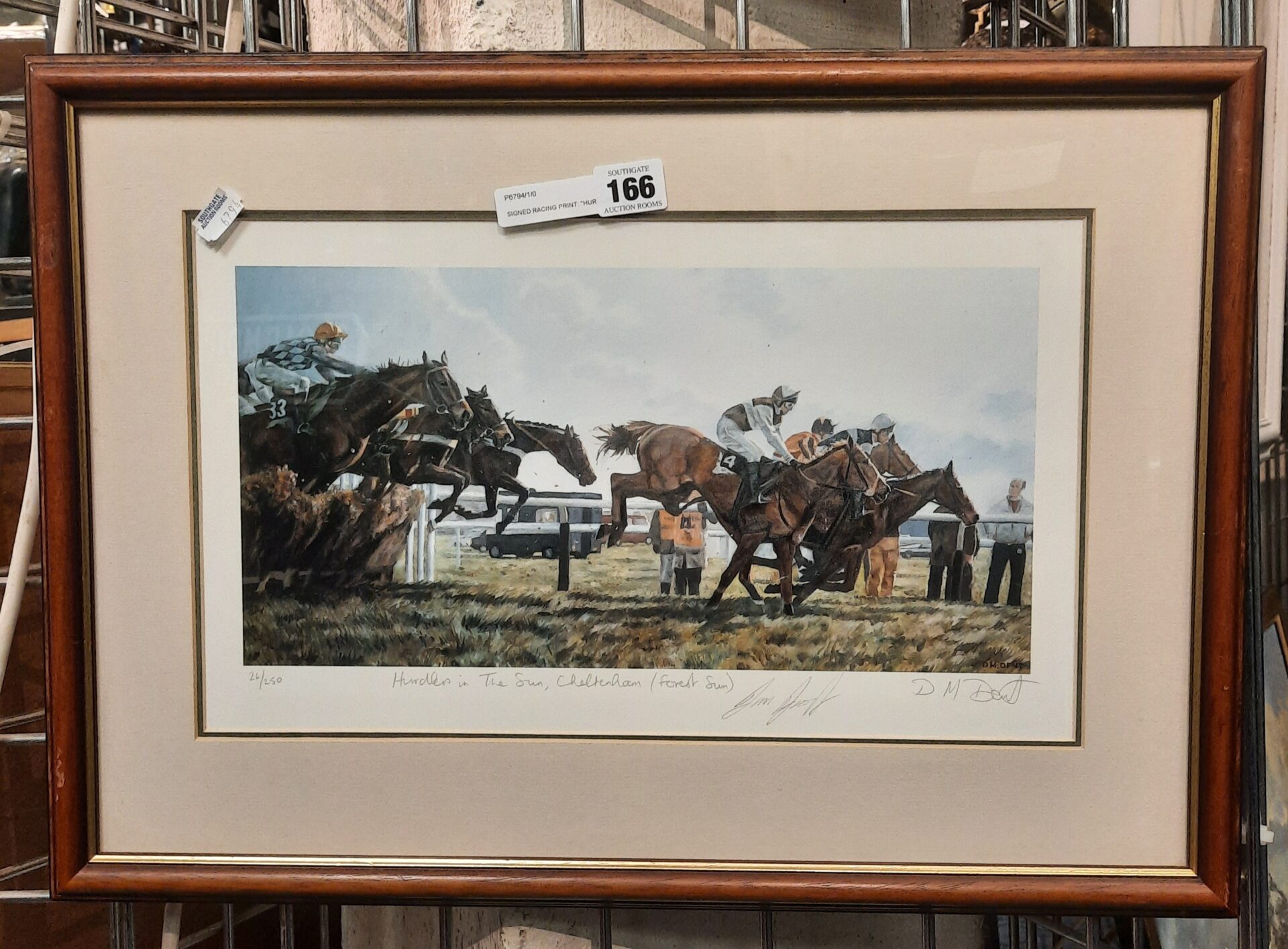 SIGNED RACING PRINT: ''HURDLERS IN THE SUN'' CHELTENHAM - (FOREST SUN ...