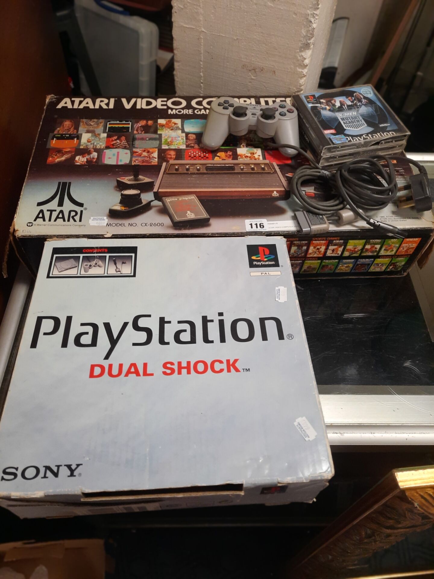 ATARI VIDEO COMPUTER SYSTEM IN ORIGINAL BOX WITH JOY STICKS & GAMES TO ...