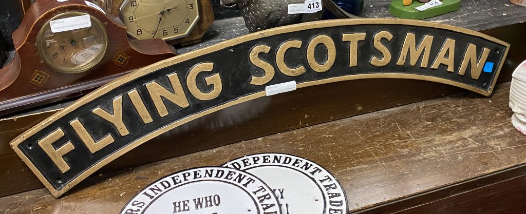 CAST IRON FLYING SCOTSMAN SIGN - Southgate Auction Rooms