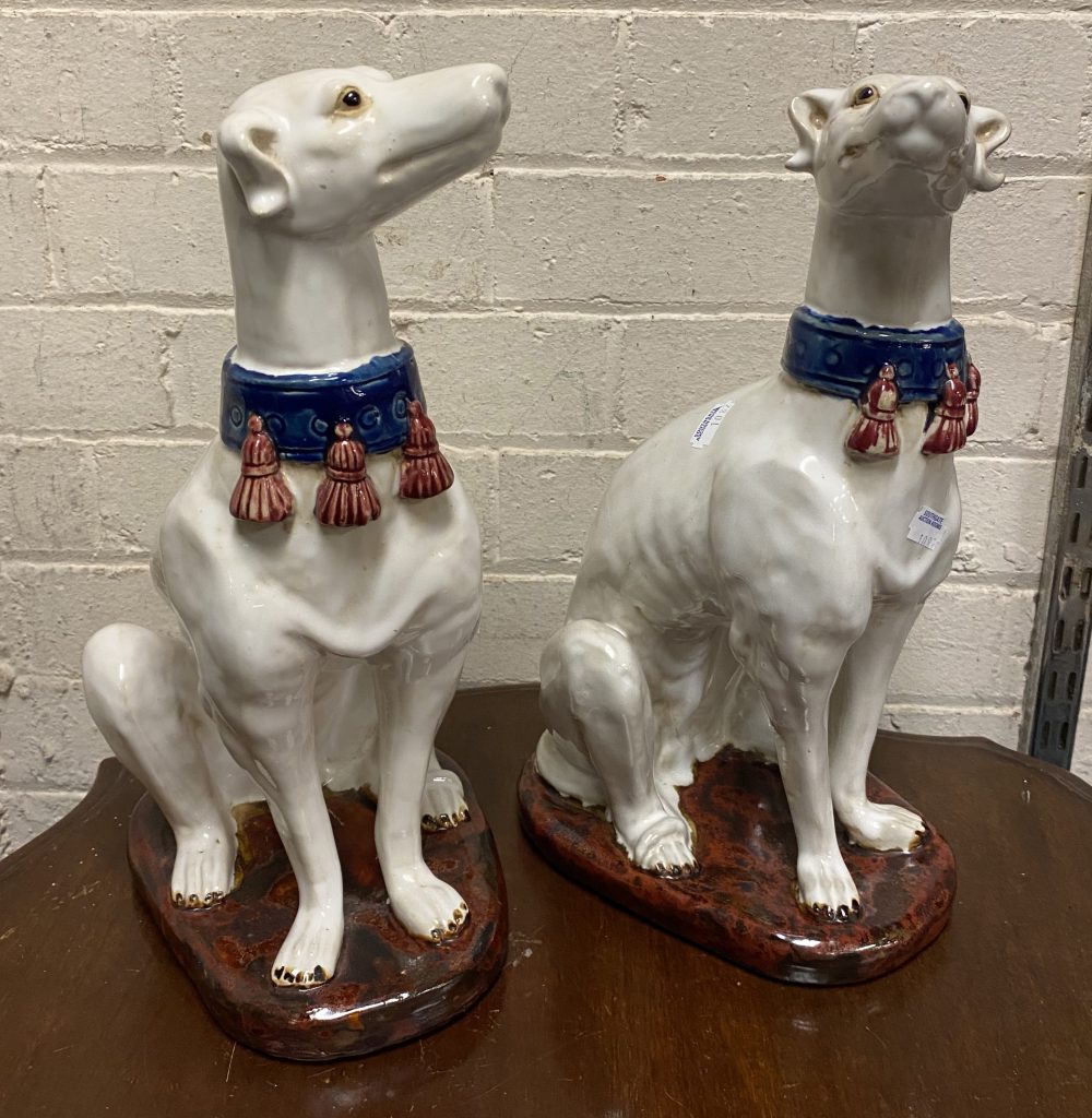 PAIR OF CERAMIC DOGS - Southgate Auction Rooms