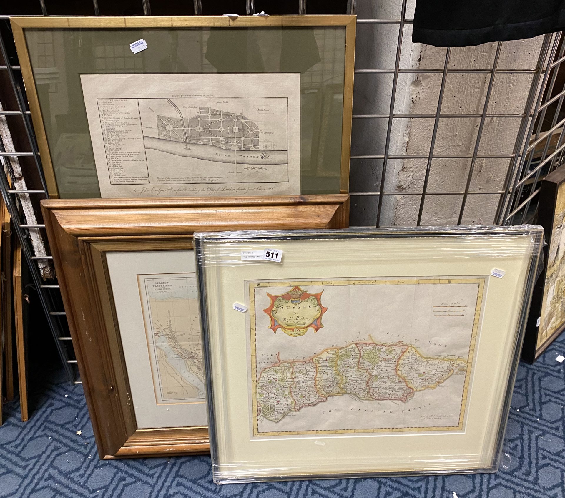 TWO FRAMED MAPS - Southgate Auction Rooms