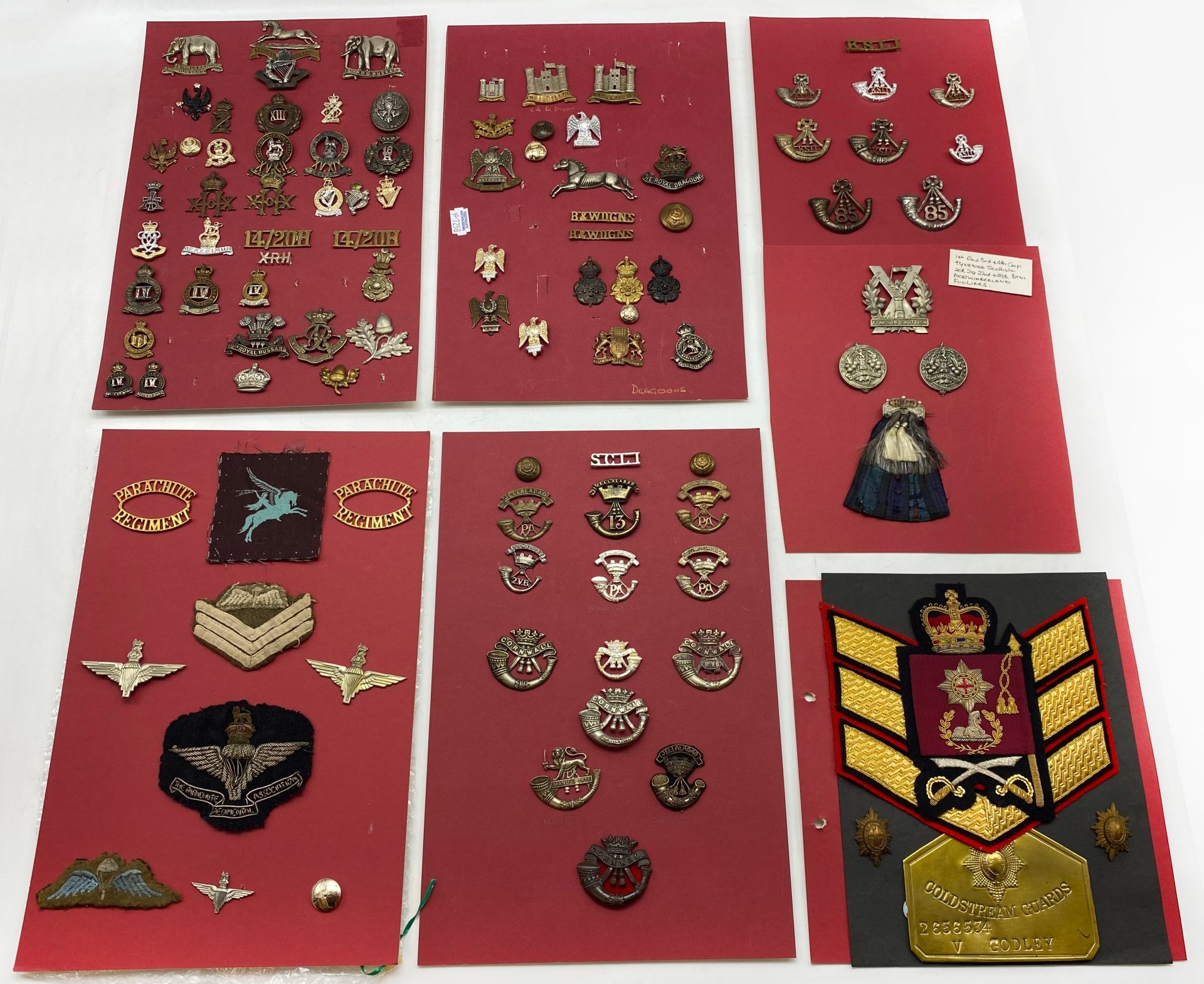 QTY OF MILITARY BADGES / CAP SIGNS - Southgate Auction Rooms