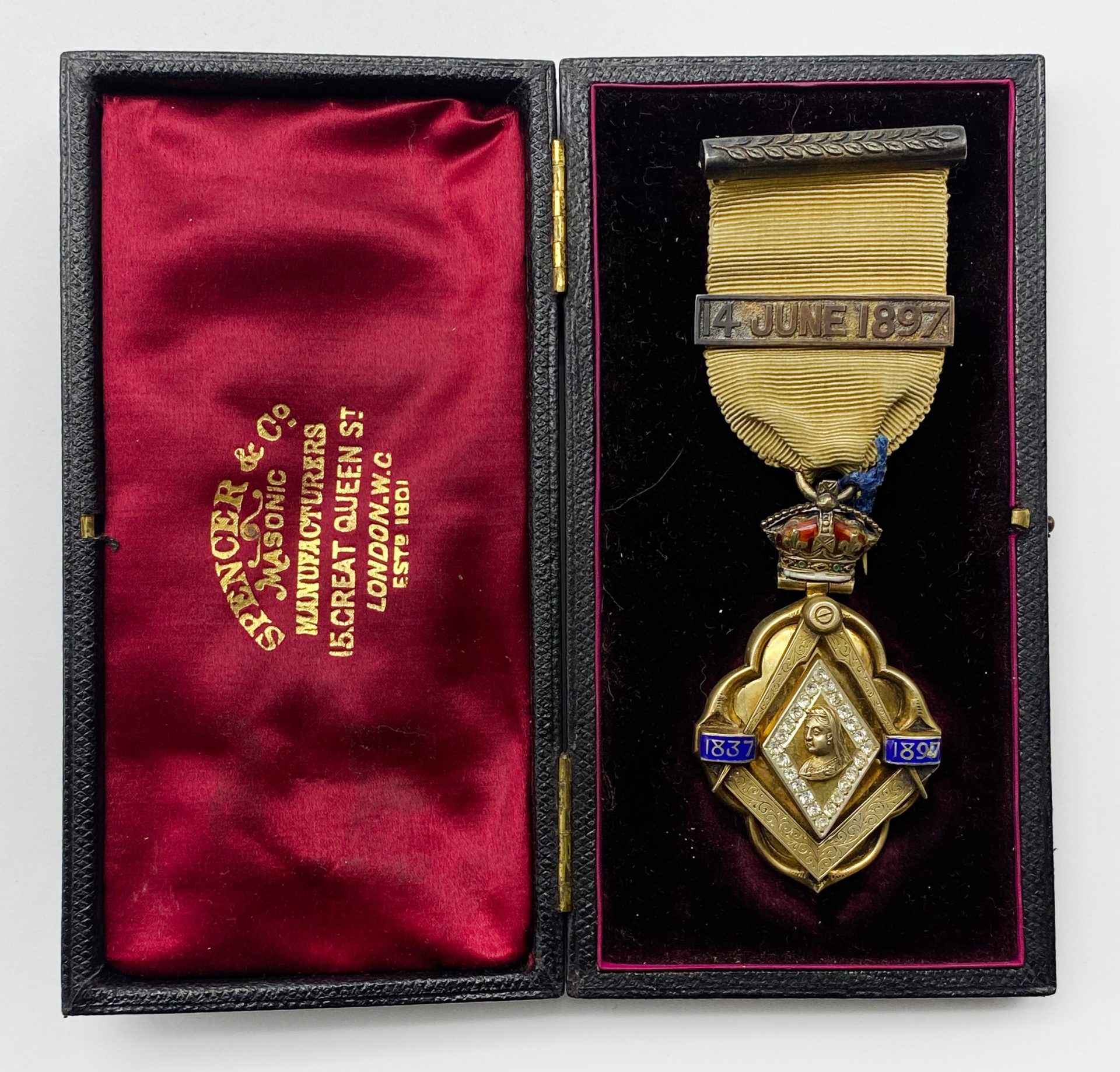 SIX CASED MASONIC MEDALS - Southgate Auction Rooms