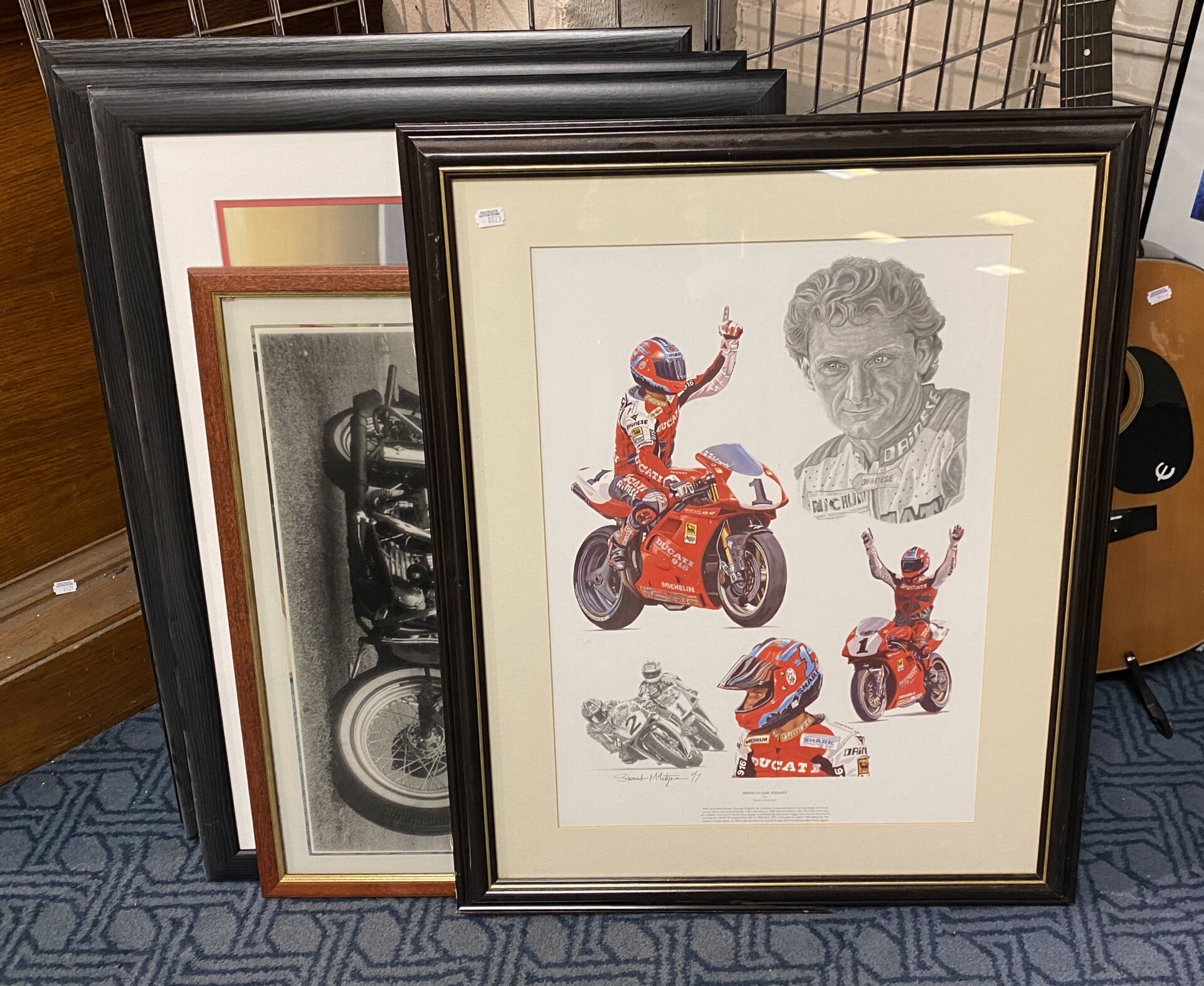 FIVE MOTORCYCLE PRINTS - Southgate Auction Rooms