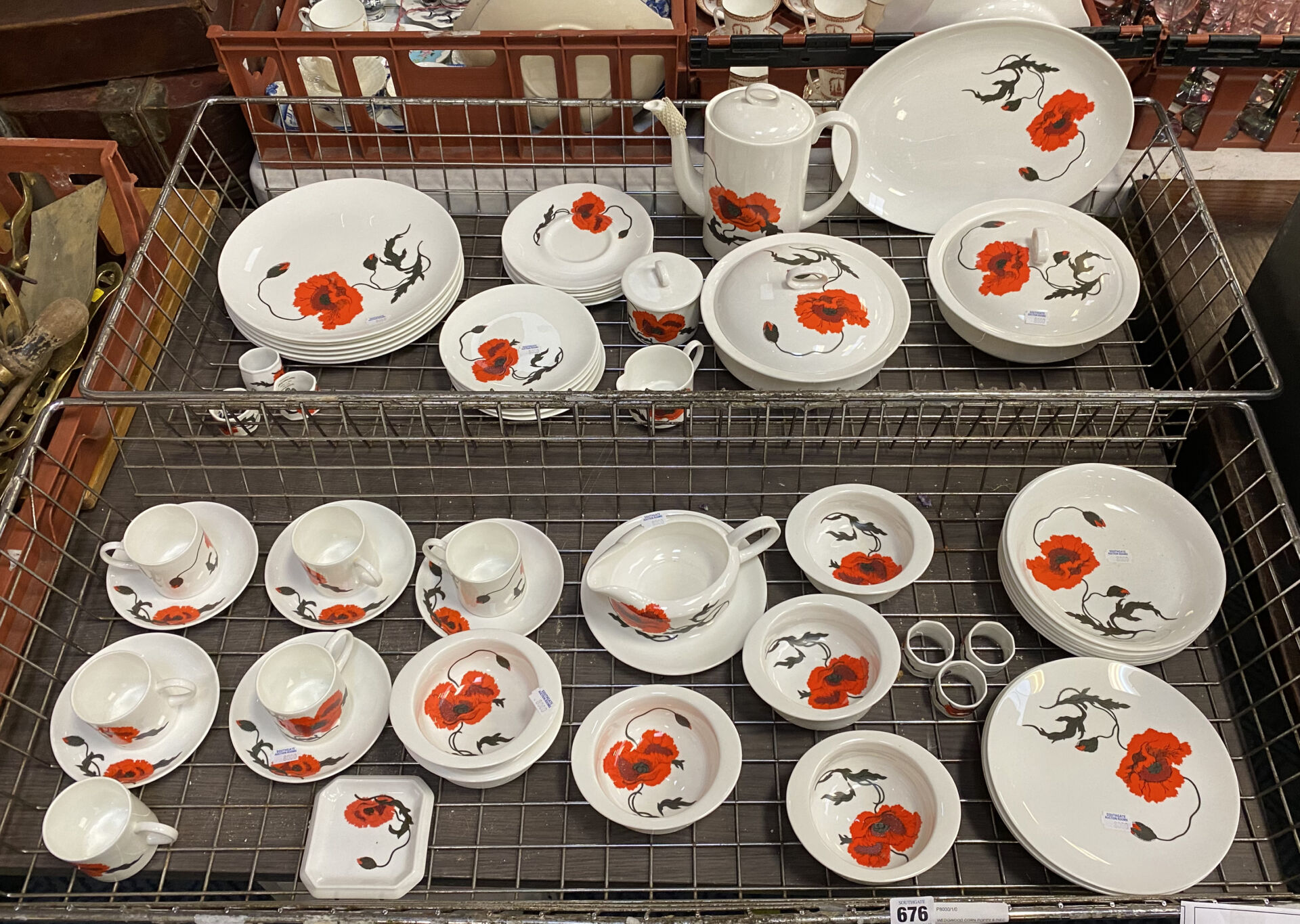 WEDGWOOD CORN POPPY 6 PIECE DINNER SET - Southgate Auction Rooms