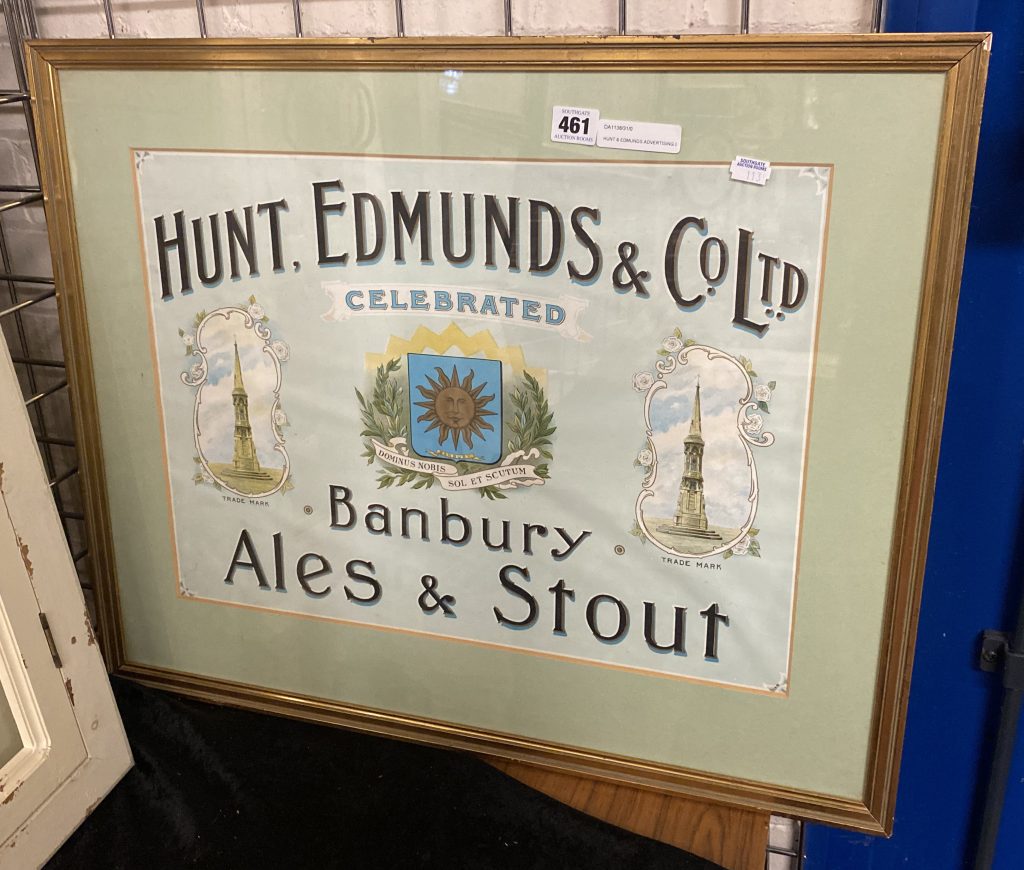 HUNT & EDMUNDS ADVERTISING SIGN - Southgate Auction Rooms