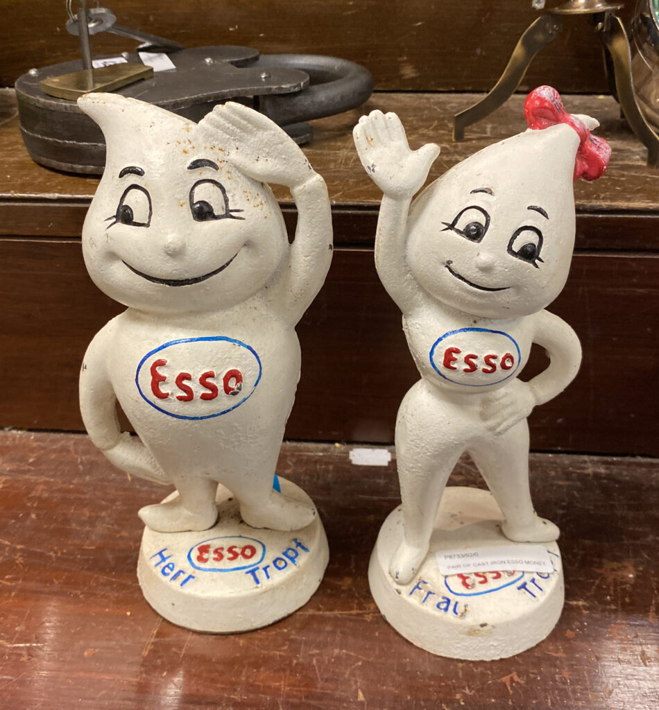 PAIR OF CAST IRON ESSO MONEY BOXES - Southgate Auction Rooms