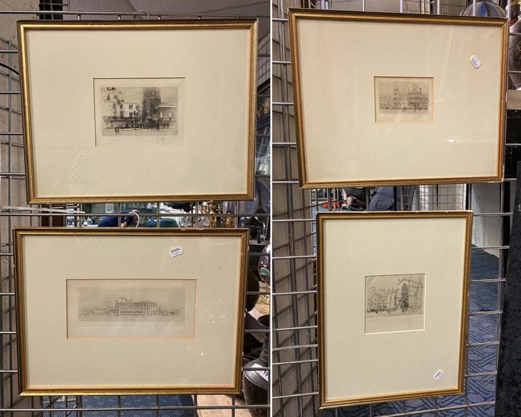 WILLIAM WALCOT (1874 - 1943) ETCHING & DRY POINTS (4 TOTAL) - Southgate ...